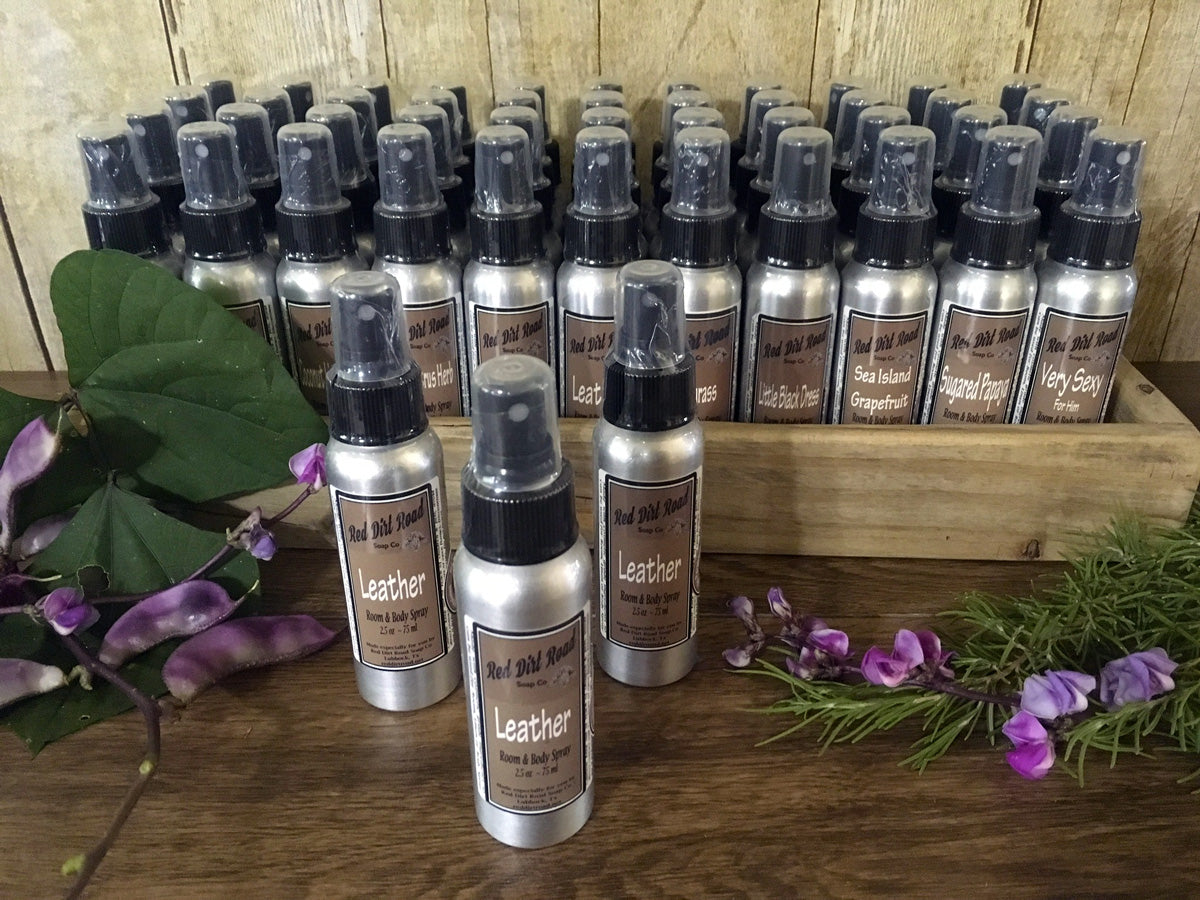 Leather Room & Body Spray – Red Dirt Road Soap Co